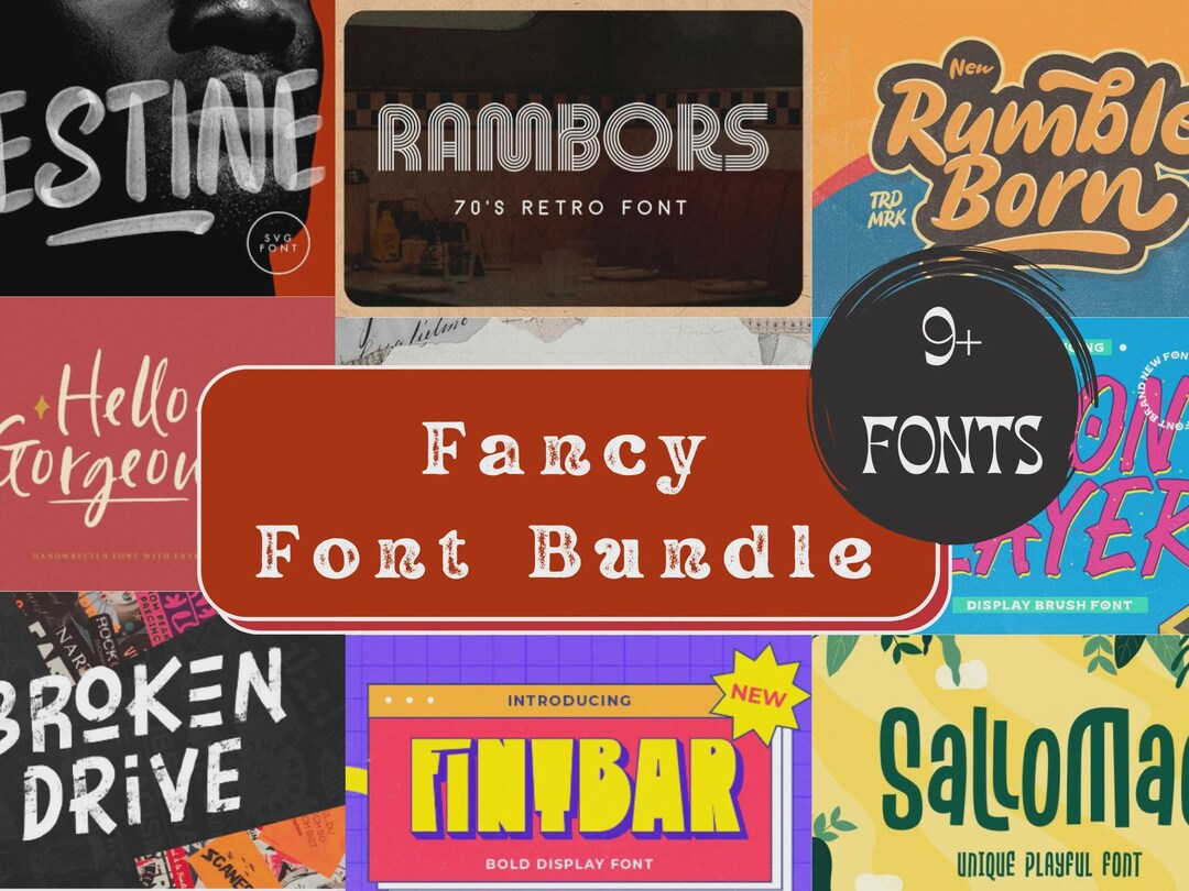 FANCY FONT BUNDLE - Digital Font Bundle, Commercial Use Fonts Bundle ...