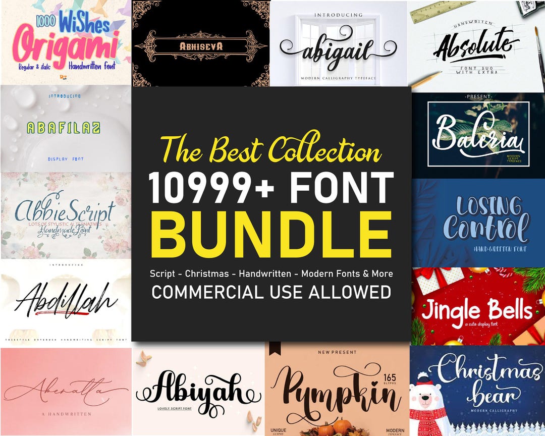 10999+ Mega Font Bundle, Digital Modern Fonts Pack, Fancy Fonts ...