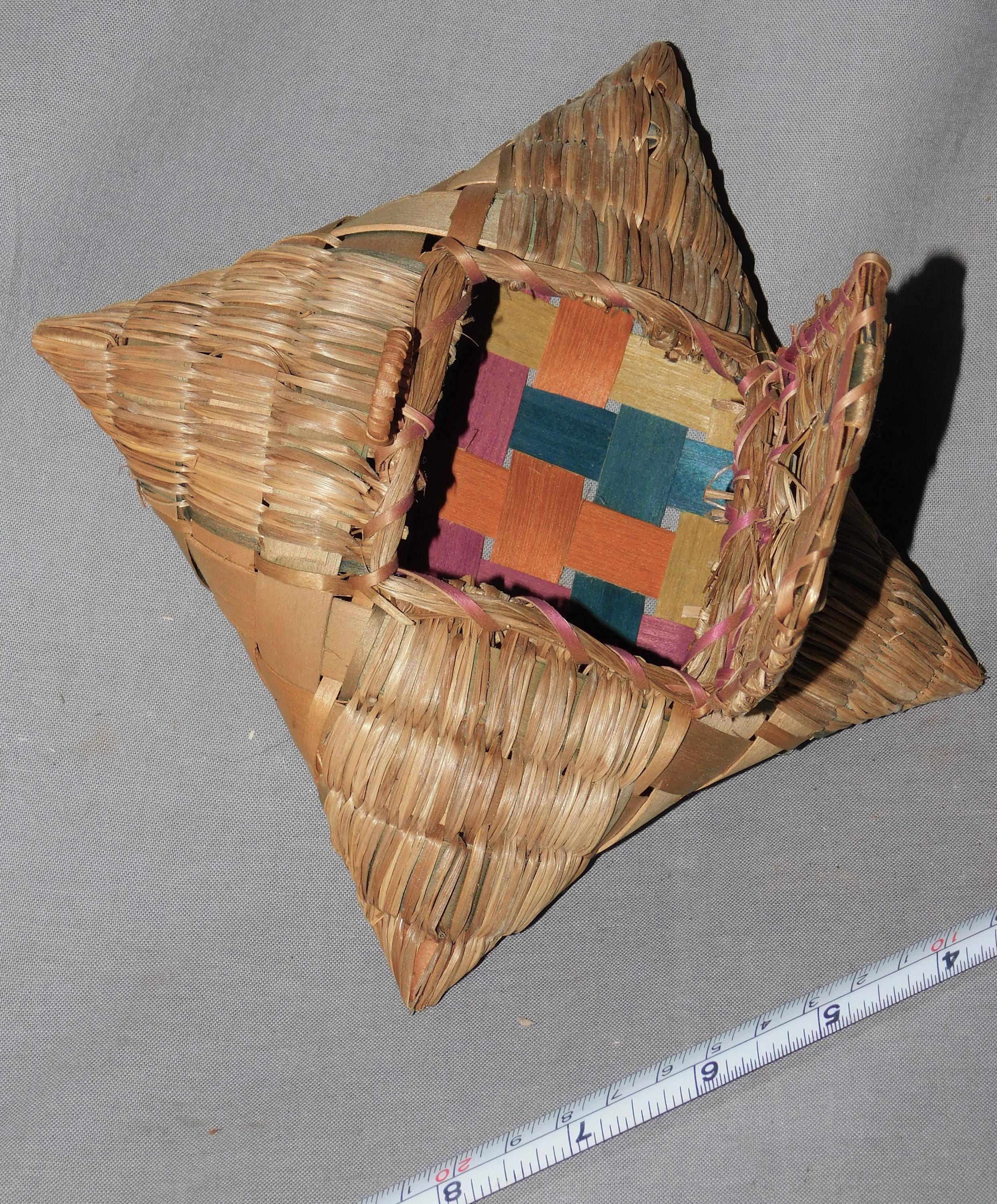 Rare Antique Native American Handkerchief Basket Passamaquoddy ...