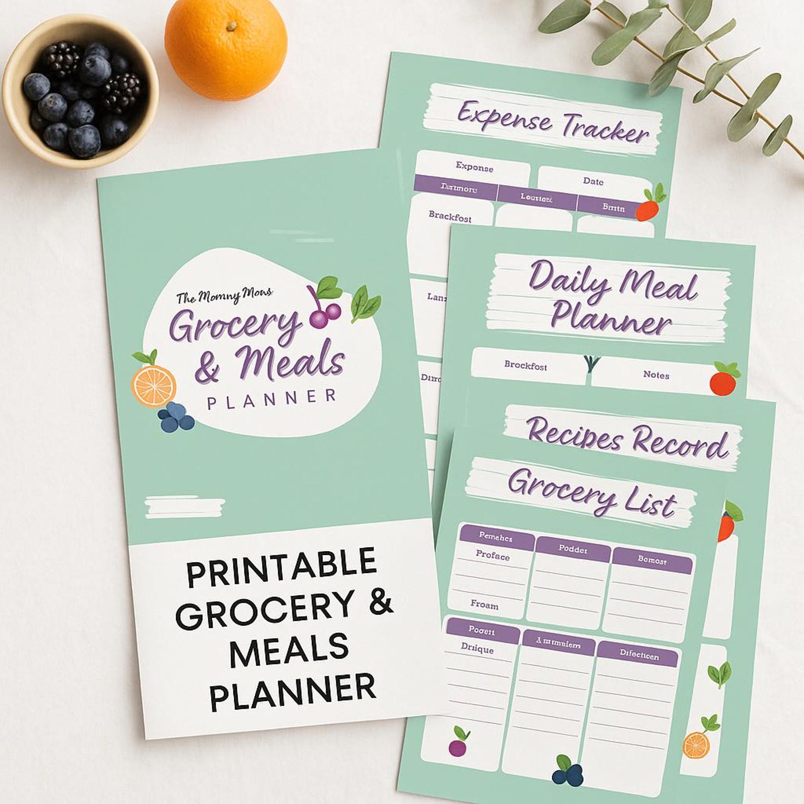 Grocery & Meals Planner | Printable Kit for Healthy Eating, Budgeting ...