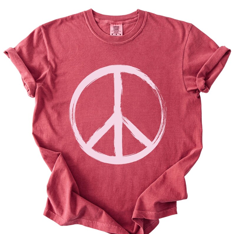 Comfort Colors Peace Sign Shirt, Unisex Fit – Retro Distressed Peace ...