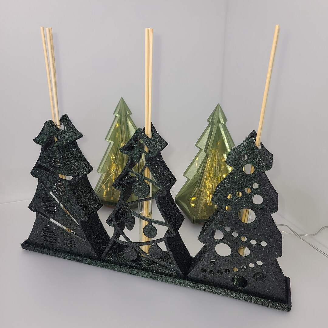 Christmas Aroma Tree Set With Glass Tubes | Modern Holiday Decor - Etsy