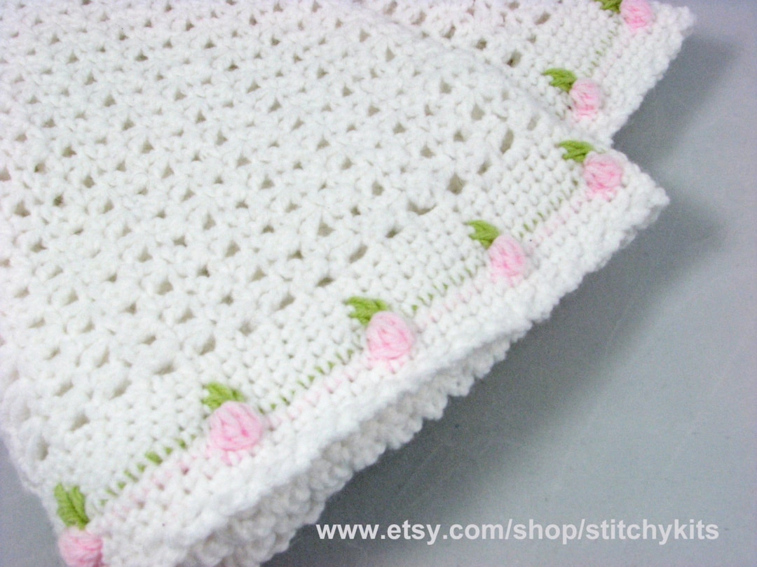 Crochet Pattern for Rosebud Baby Blanket - INSTANT DOWNLOAD .pdf ...
