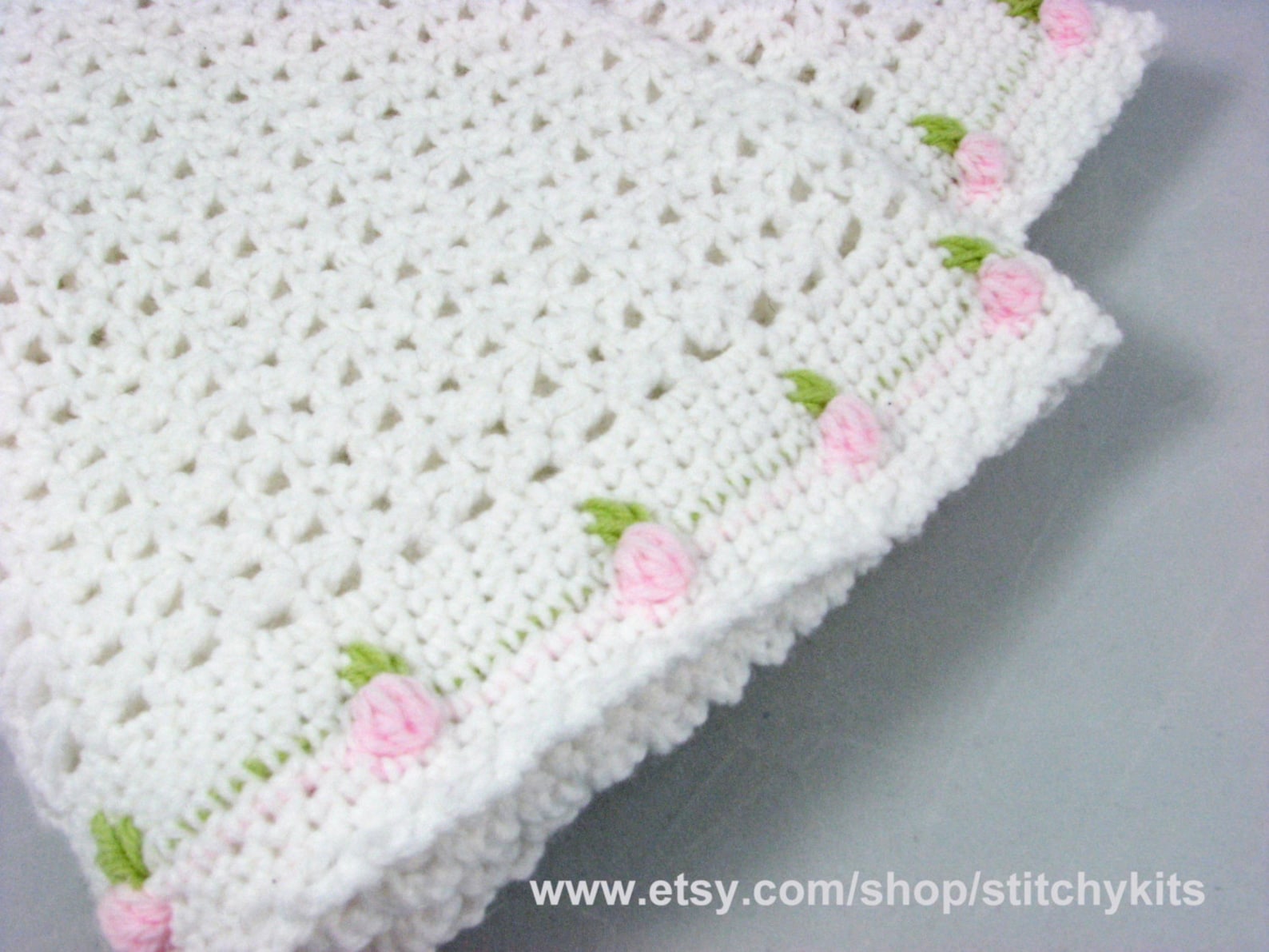 Crochet Pattern for Rosebud Baby Blanket - INSTANT DOWNLOAD .pdf ...