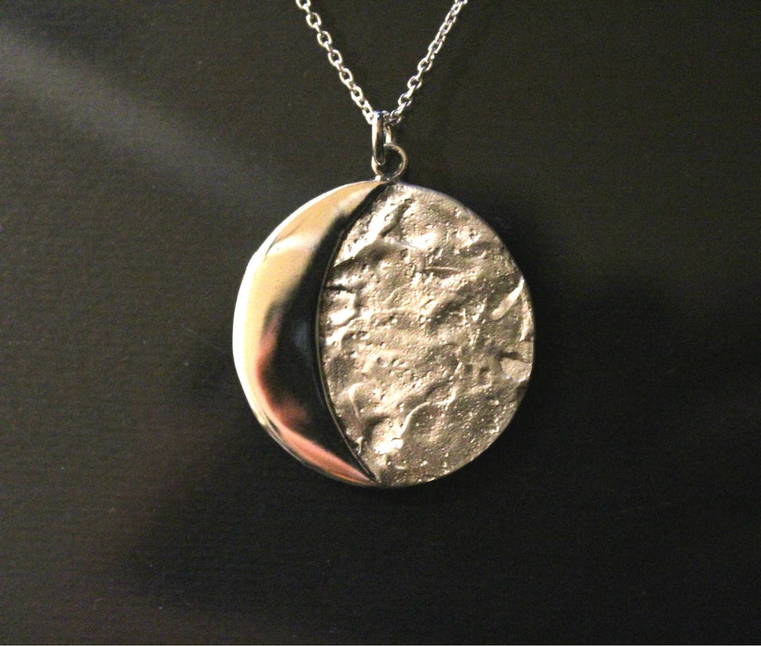 Moon Quarter Necklace: Phase Jewelry, Celestial Charm for Astrology ...