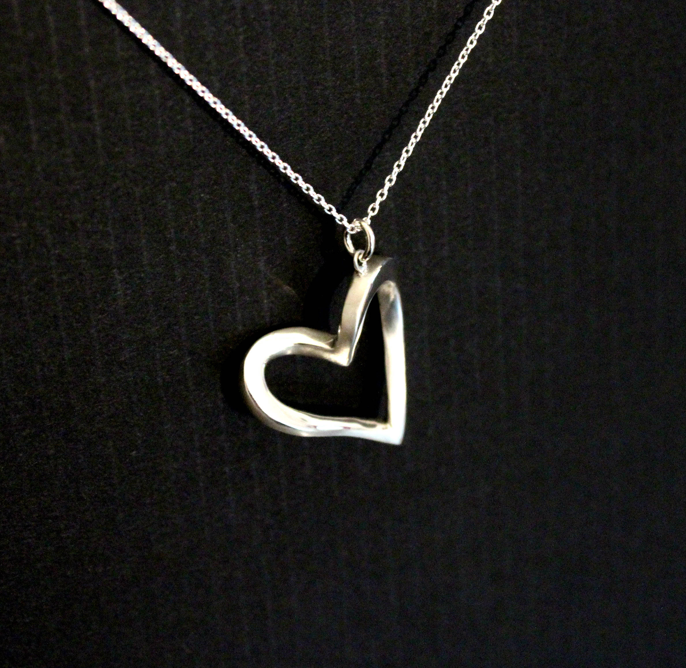 Heart necklace Love jewelry contemporary heart necklace | Etsy