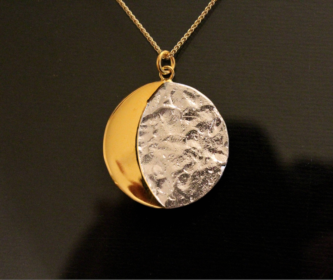 Moon Eclipse Jewelry, Moon Face Necklace, Moon Jewelry, Moon Quarter ...