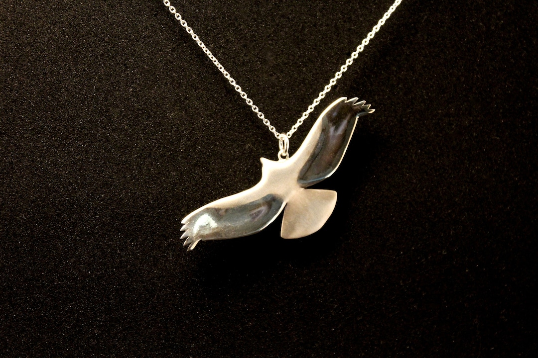 Elegant Hawk Pendant: Soaring Jewelry for Nature Lovers Solid Sterling ...