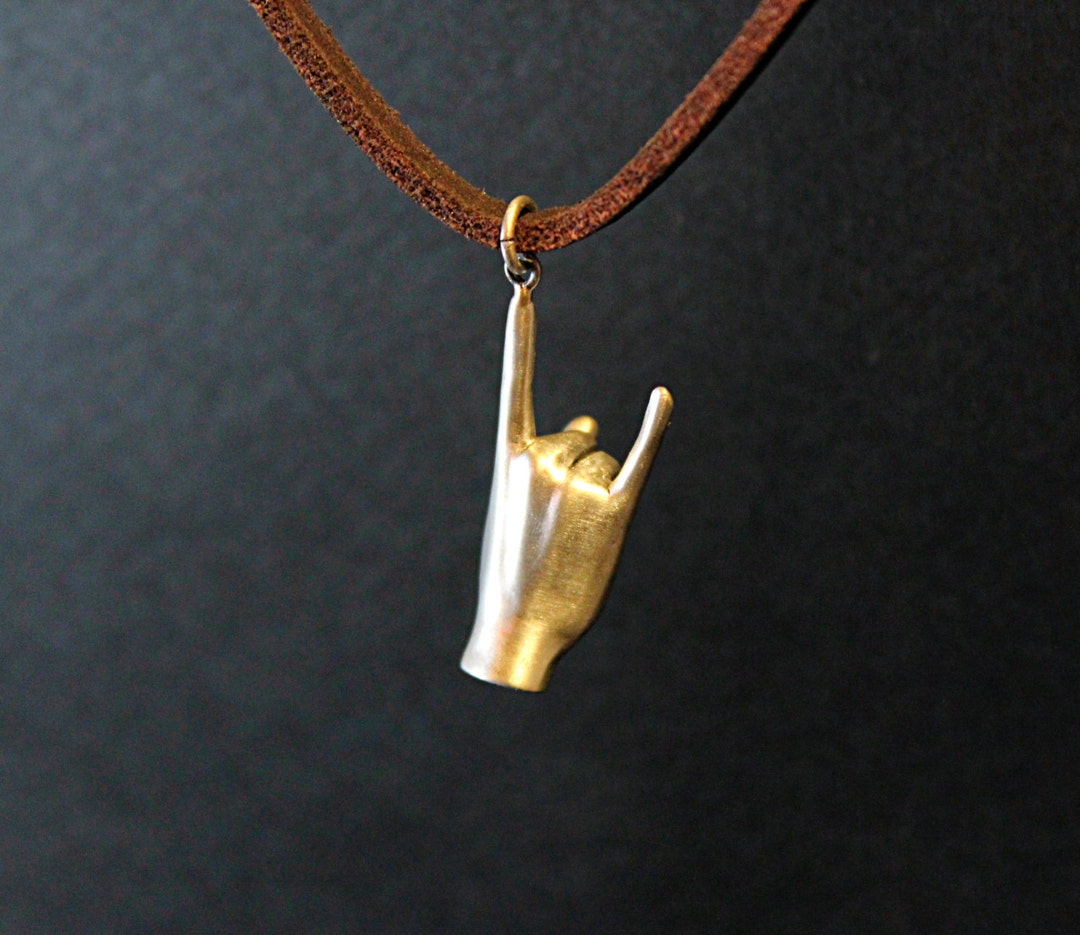 Rock N Roll Jewelry Necklace, Sign of the Horns Pendant, Heavy Metal ...