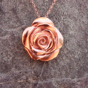 Rose Jewelry Rose Flower Necklace, Rosebud, Pink Gold Floral Jewelry ...