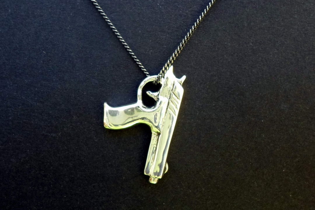 Gun Jewelry Pistol Necklace Gun Pendant Reverse Pistol Pendant - Etsy