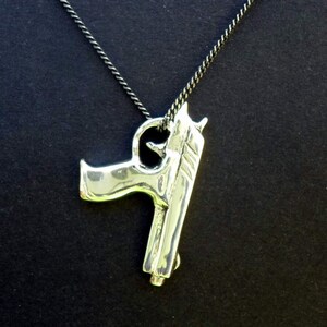 Gun Jewelry Pistol Necklace Gun Pendant Reverse Pistol Pendant - Etsy
