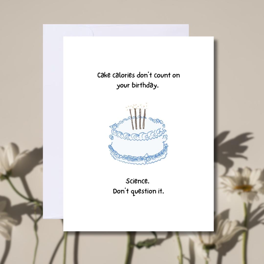 Funny Birthday Card – Cake Calories Don’t Count – Humorous Dessert Card ...
