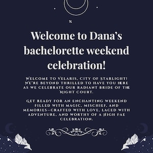 Velaris Bachelorette Itinerary | Acotar-inspired Canva Template ...