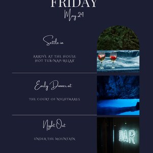 Velaris Bachelorette Itinerary | Acotar-inspired Canva Template ...