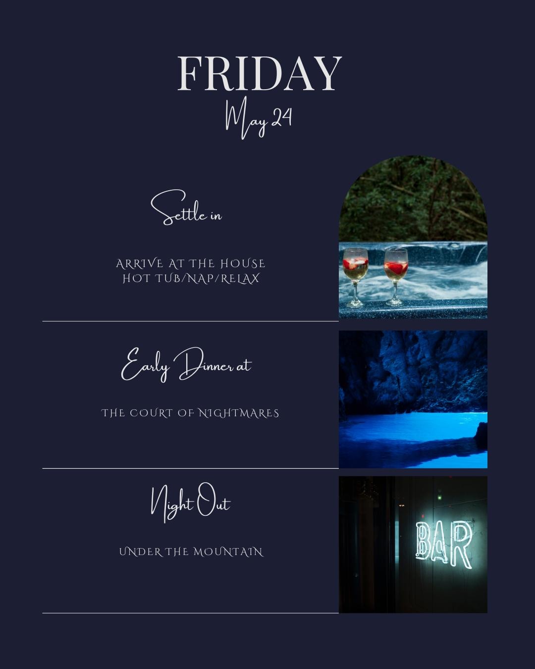 Velaris Bachelorette Itinerary | Acotar-inspired Canva Template ...