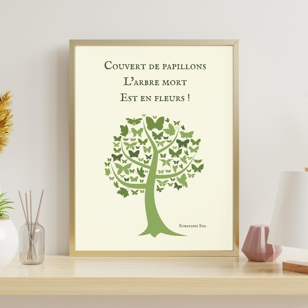 Japanese Haiku Poem Poster, Minimalist Beige and Green Nature Poster ...