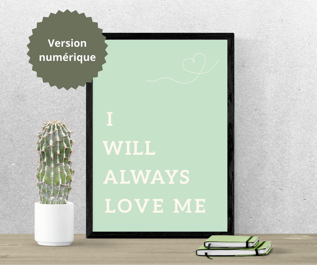 Pastel Green Positive Affirmation Poster With Minimalist Message in ...