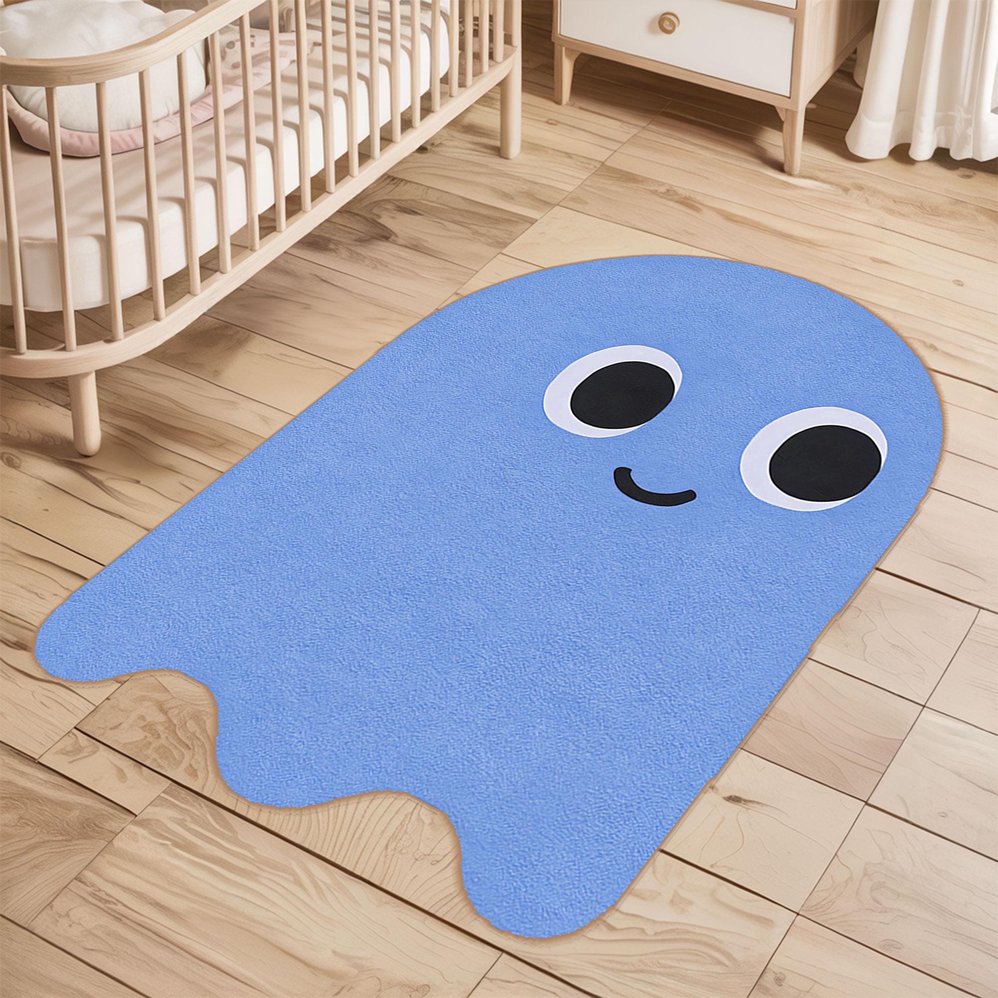 Pacman Style Rug, Rug, Kids Cartoon Mat, Cute Playroom Carpet, Smiley ...