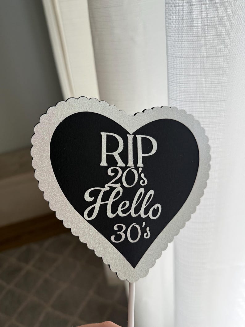 RIP 20’s Hello 30’s Heart Cake Topper - Etsy