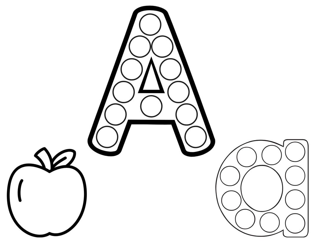 Dot Marker Coloring Pages: Montessori Alphabet Activity (printable PDF ...