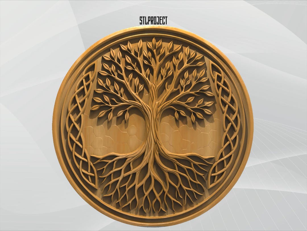Yggdrasil Tree 3D STL Relief Design - Ideal for CNC, Router, and 3D ...