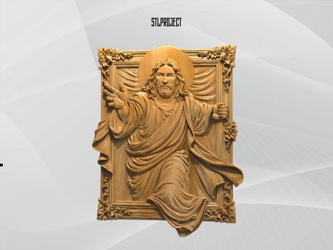 Jesus Christ Blessing 3D STL Relief Design - Ideal for CNC, Router, and ...
