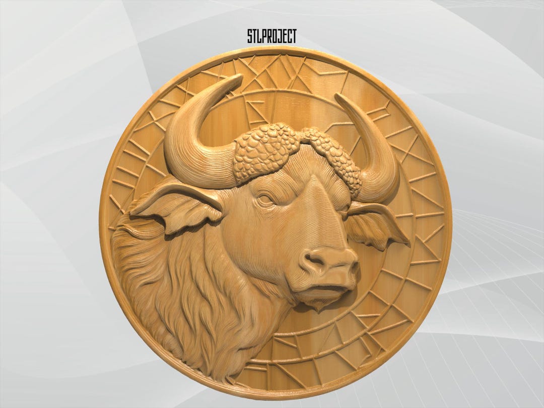 Buffalo 3D STL Relief Design - Ideal for CNC, Router, and 3D Printing ...