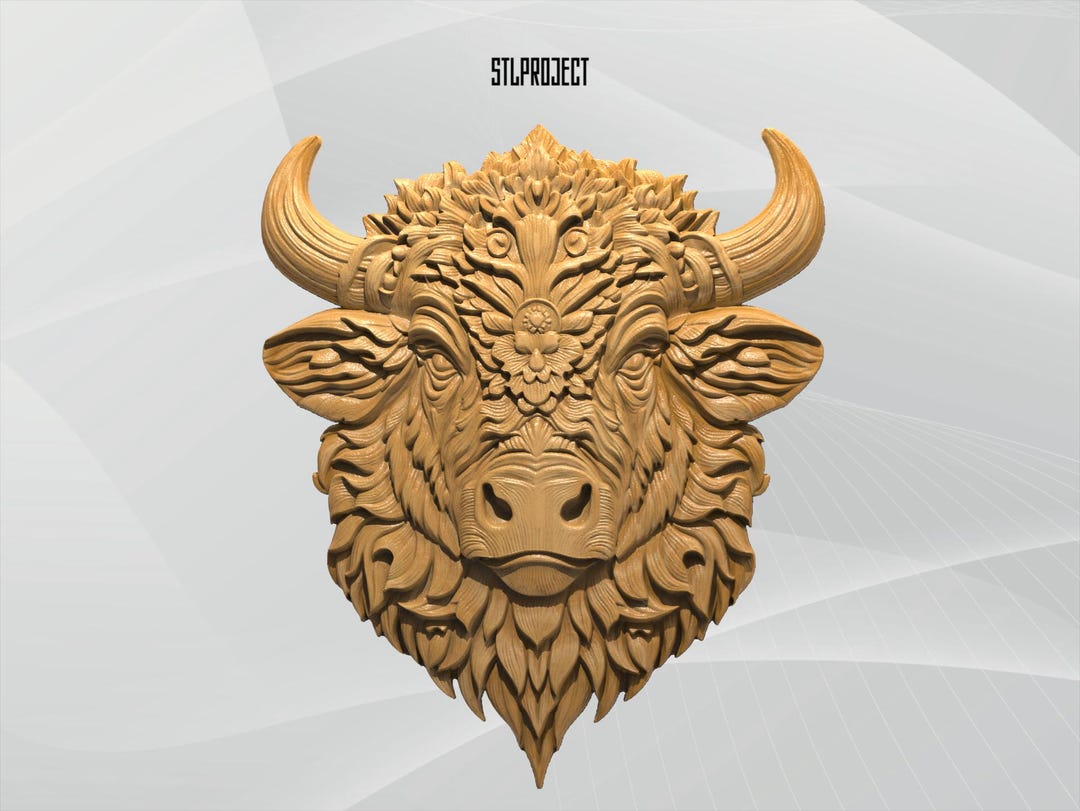 Bison 3D STL Relief Design - Ideal for CNC, Router, and 3D Printing ...