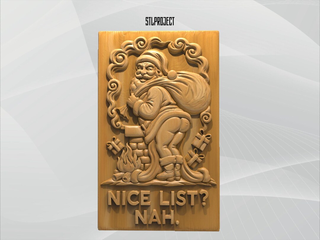 Crazy Santa Claus 3D STL Relief Design - Ideal for CNC, Router, and 3D ...