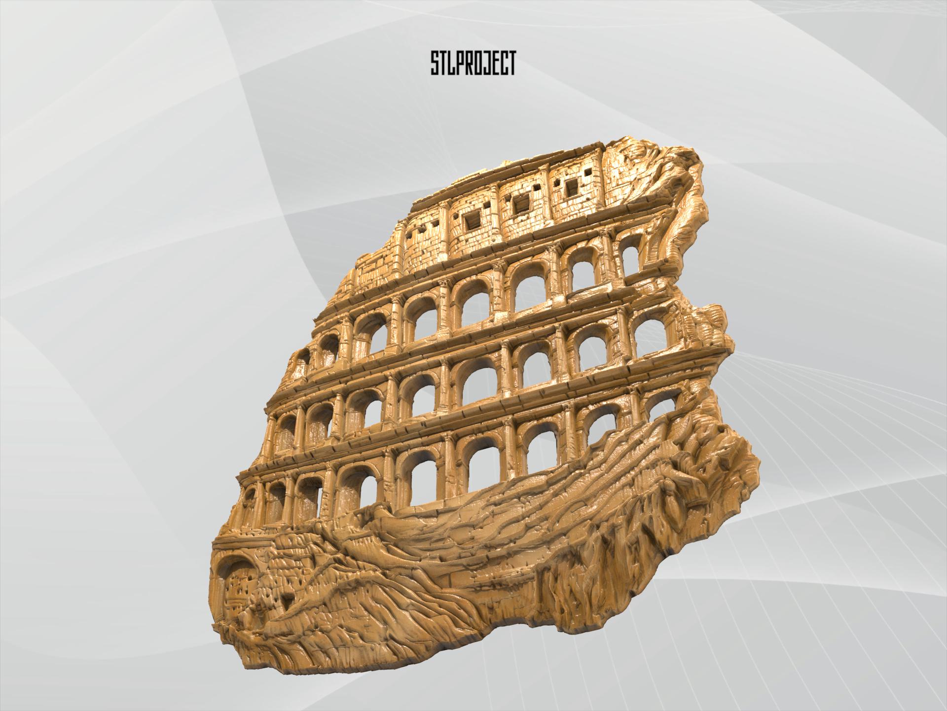 Colosseum Rome 3D STL Relief Design - Ideal for CNC, Router, and 3D ...