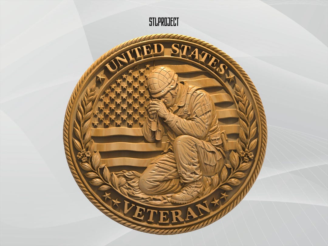 Veteran USA 3D STL Relief Design - Ideal for CNC, Router, and 3D ...