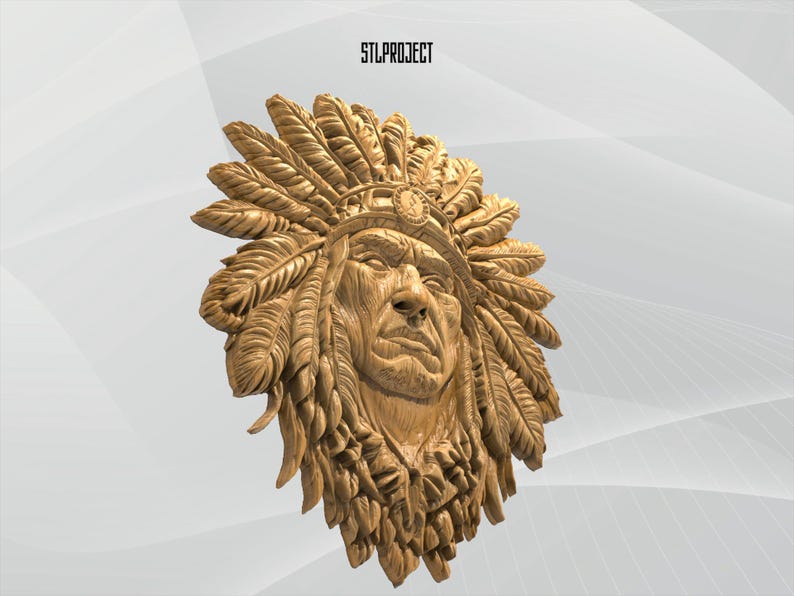 Native American 3D STL Relief Design - Ideal for CNC, Router, and 3D ...