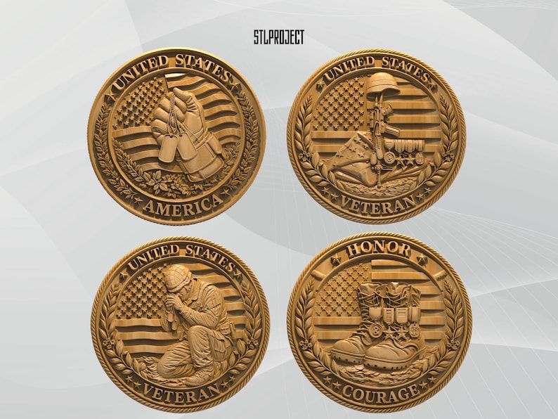 Military USA 3D STL Relief Design - Ideal for CNC, Router, and 3D ...