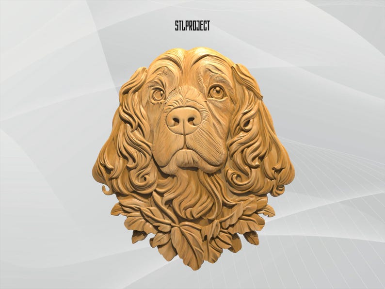 Cocker Spaniel 3D STL Relief Design - Ideal for CNC, Router, and 3D ...
