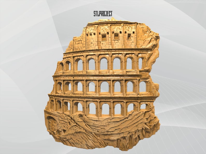 Colosseum Rome 3D STL Relief Design - Ideal for CNC, Router, and 3D ...