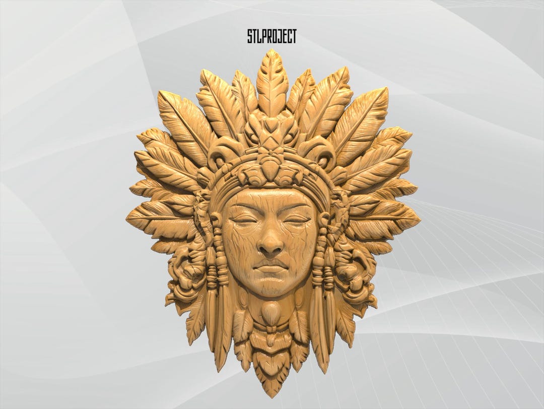 Native American 3D STL Relief Design - Ideal for CNC, Router, and 3D ...