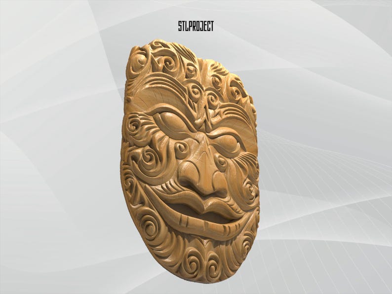 Maori Face 3D STL Relief Design - Ideal for CNC, Router, and 3D ...