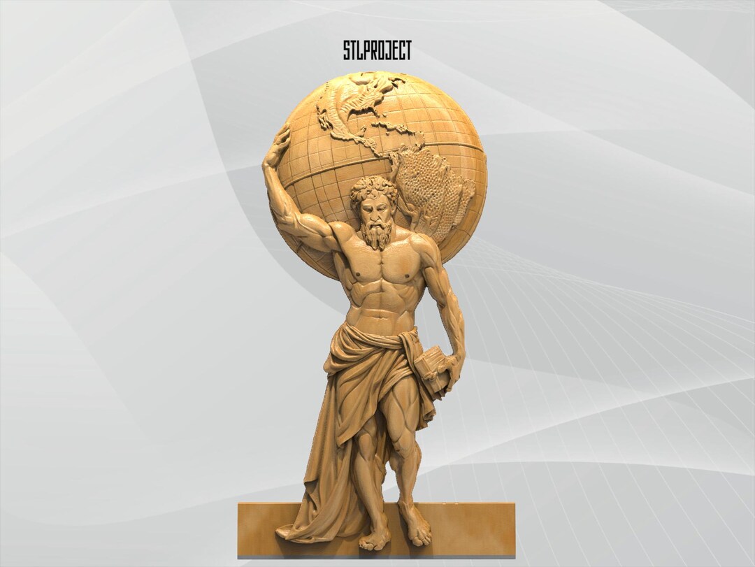 Atlas 3D STL Relief Design - Ideal for CNC, Router, and 3D Printing ...