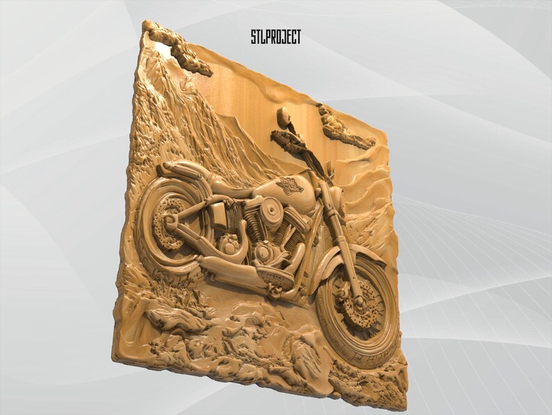 Biker Cruiser 3D STL Relief Design - Ideal for CNC, Router, and 3D ...