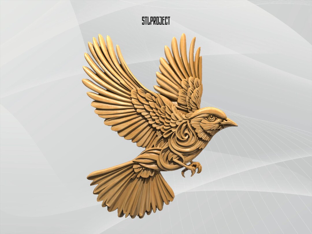 Bird 3D STL Relief Design - Ideal for CNC, Router, and 3D Printing ...