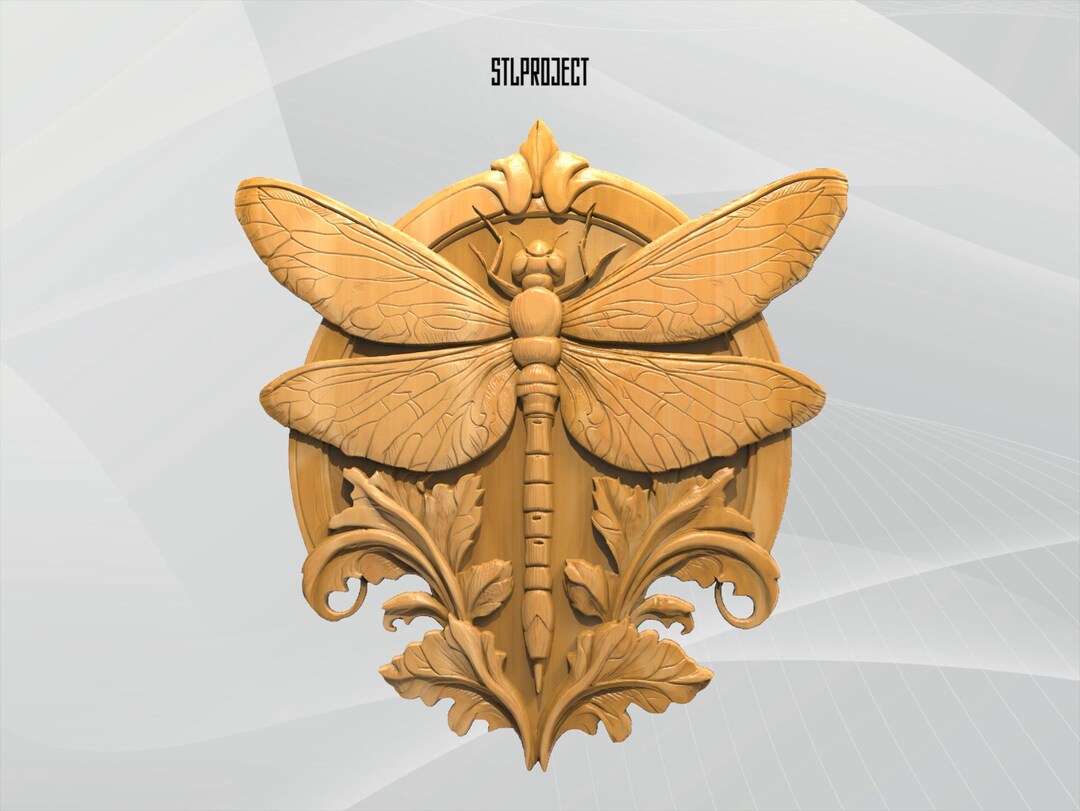 Dragonfly 3D STL Relief Design - Ideal for CNC, Router, and 3D Printing ...
