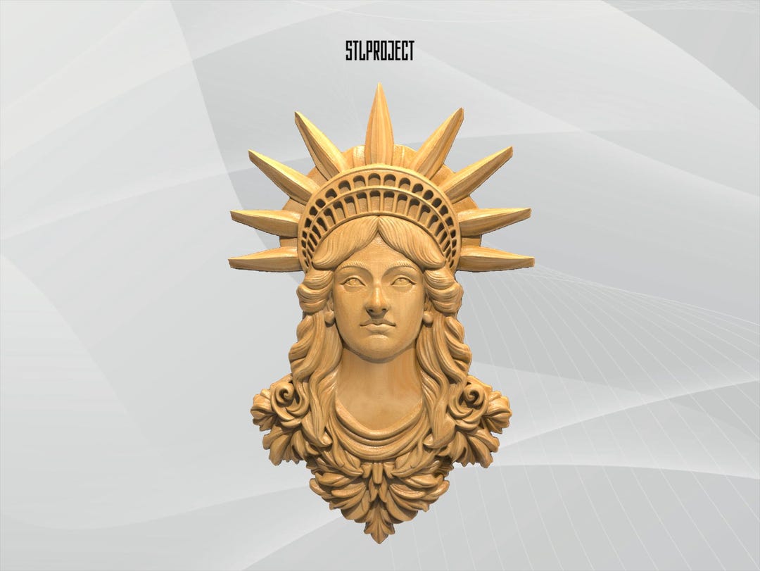Statue Liberty 3D STL Relief Design - Ideal for CNC, Router, and 3D ...