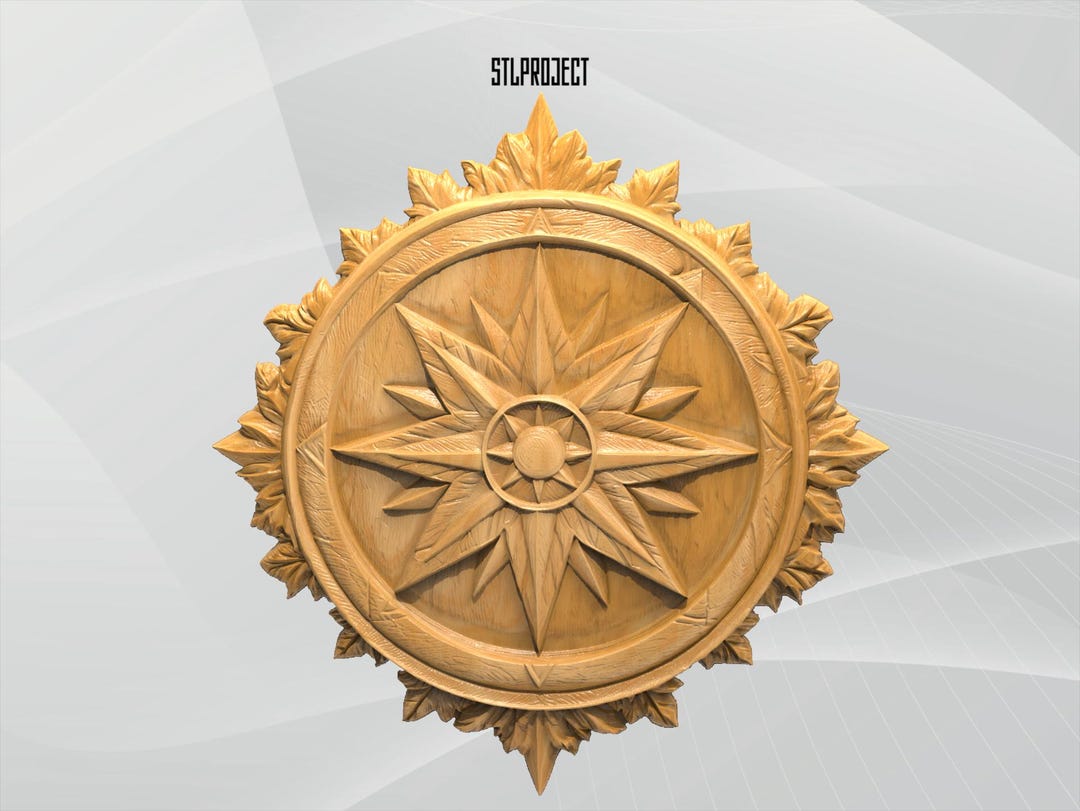 Compass 3D STL Relief Design - Ideal for CNC, Router, and 3D Printing ...