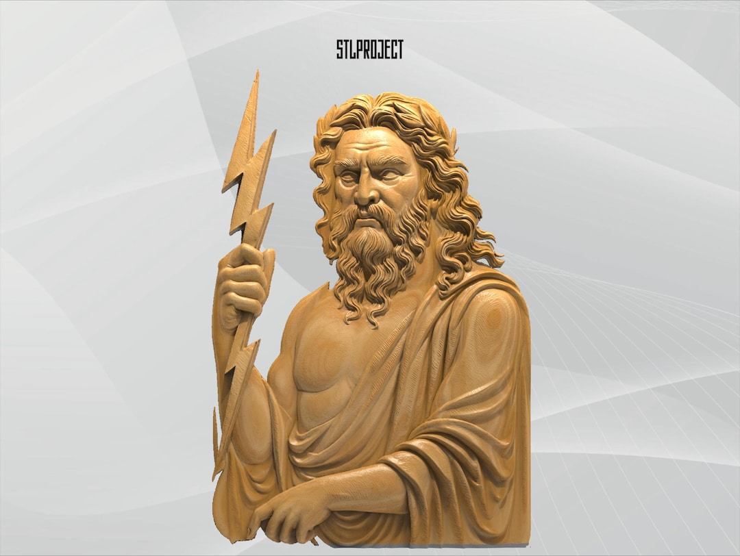 Zeus 3D STL Relief Design - Ideal for CNC, Router, and 3D Printing ...