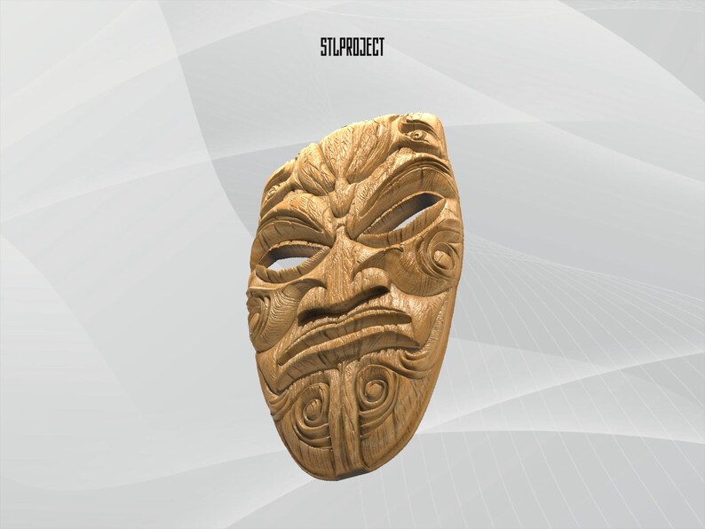 Maori Mask 3D STL Relief Design - Ideal for CNC, Router, and 3D ...