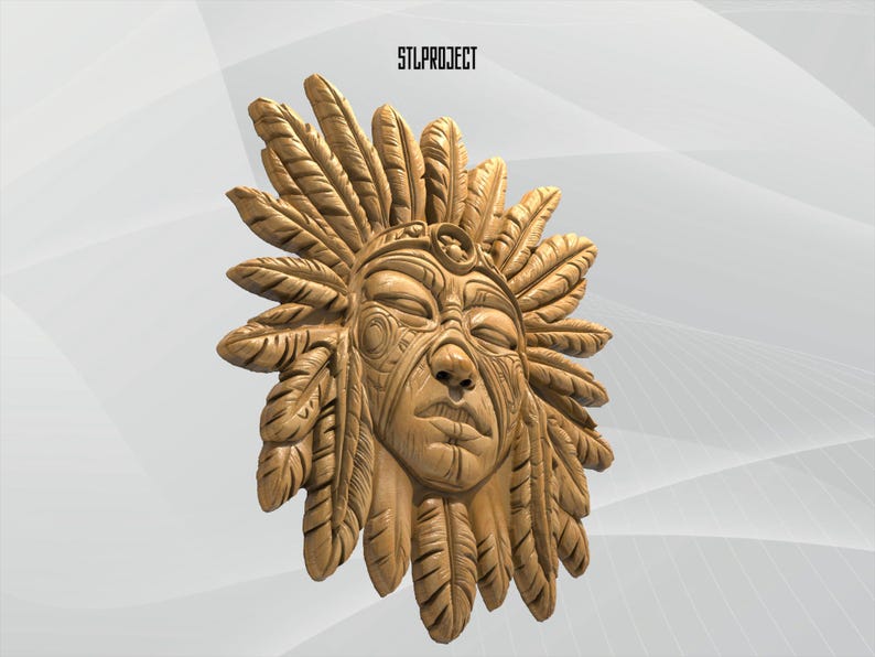 Native American 3D STL Relief Design - Ideal for CNC, Router, and 3D ...