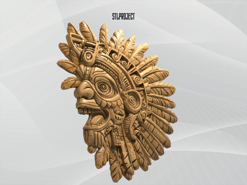 Aztec 3D STL Relief Design - Ideal for CNC, Router, and 3D Printing ...