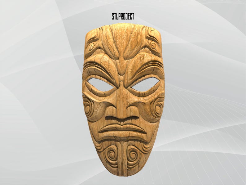 Maori Mask 3D STL Relief Design - Ideal for CNC, Router, and 3D ...