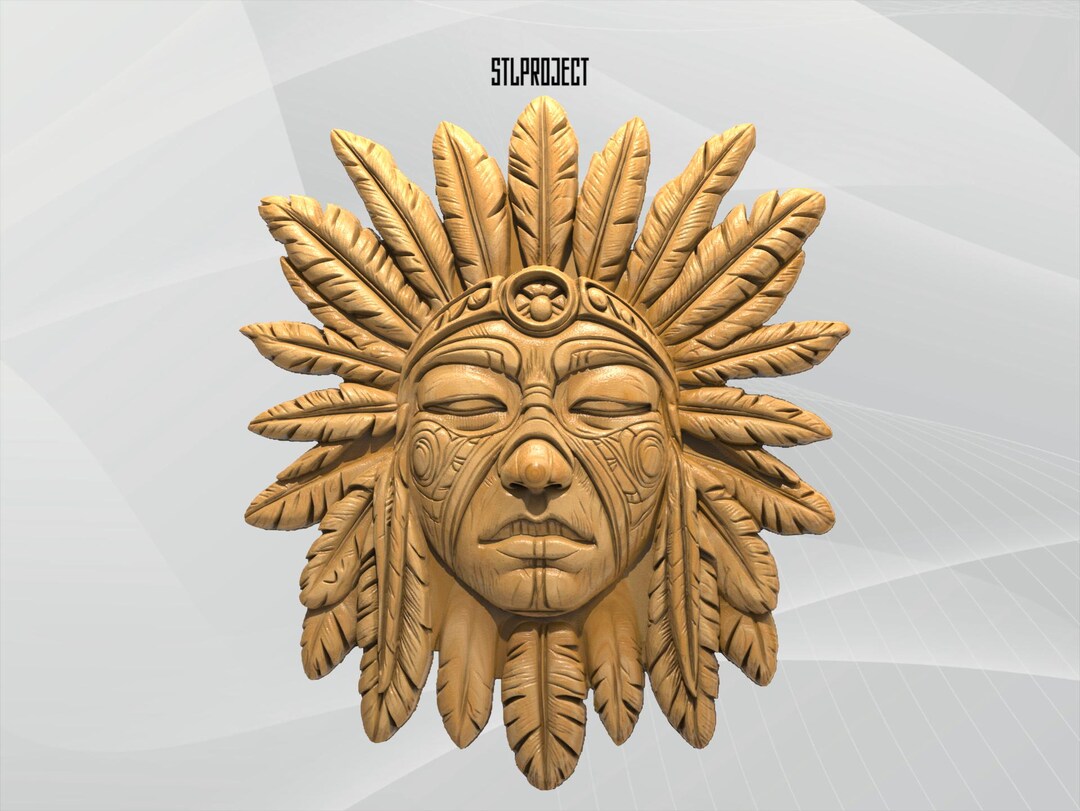 Native American 3D STL Relief Design - Ideal for CNC, Router, and 3D ...